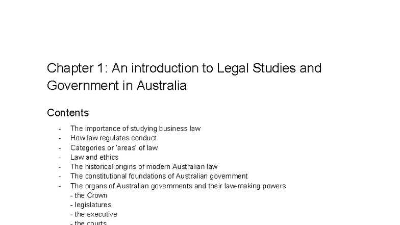 PBL FPBCL Chapter 1: Introduction to Legal Studies & Government in ...