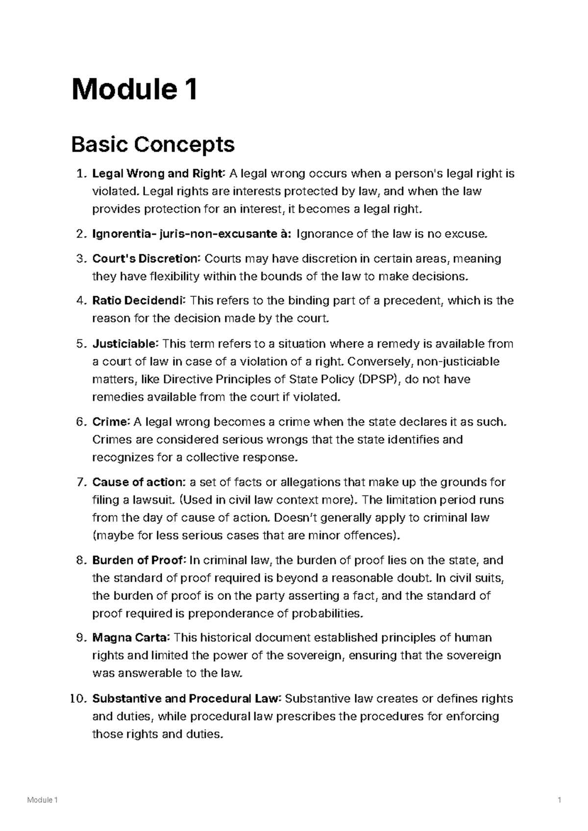 M1 - Legal Concepts and Principles: Understanding Rights and Wrongs ...