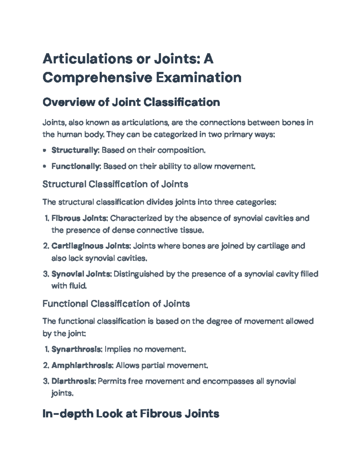 Understanding Joint Classification: Structure & Function Overview ...