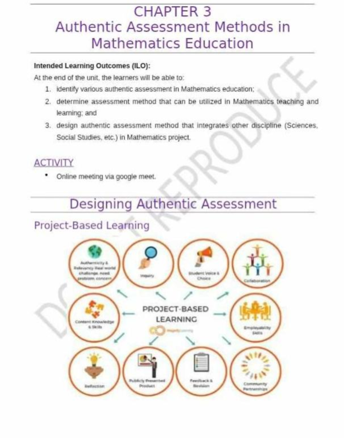 CHAPTER 3: Authentic Assessment Methods in Math Education - Studocu