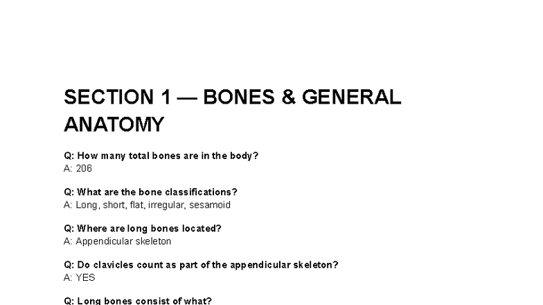 Anatomy & Positioning Study Guide for Radiography - Final Exam Prep ...