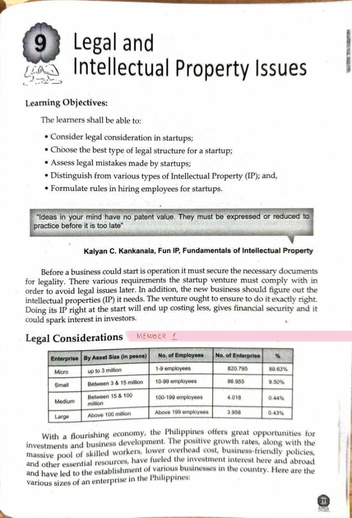Legal and Intellectual Property Issues in Startups (ENTREP 9) - Studocu