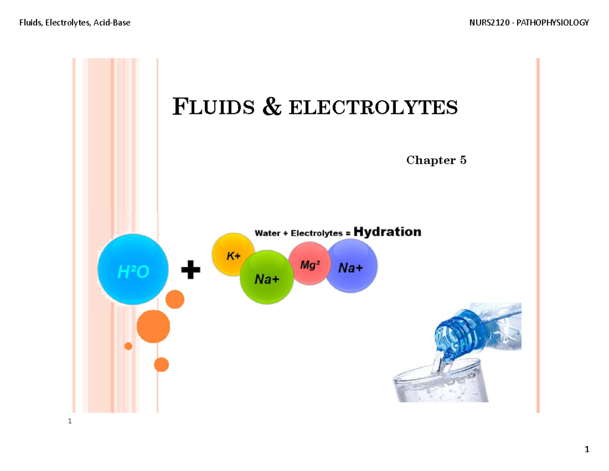 Lecture 3 - Fluids and Acid Base Balances - FLUIDS & ELECTROLYTES ...
