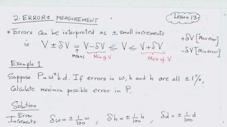 3. Errors Measurement Lesson 13: Understanding Error Increments - Studocu