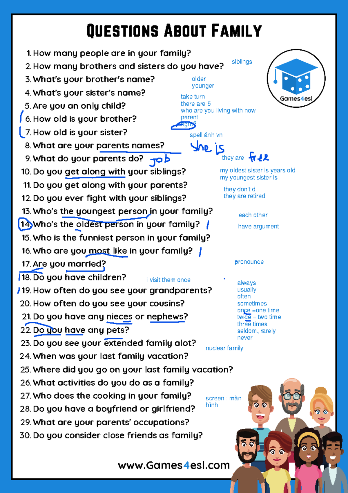 Questions-About-Family - How many people are in your family? How many ...