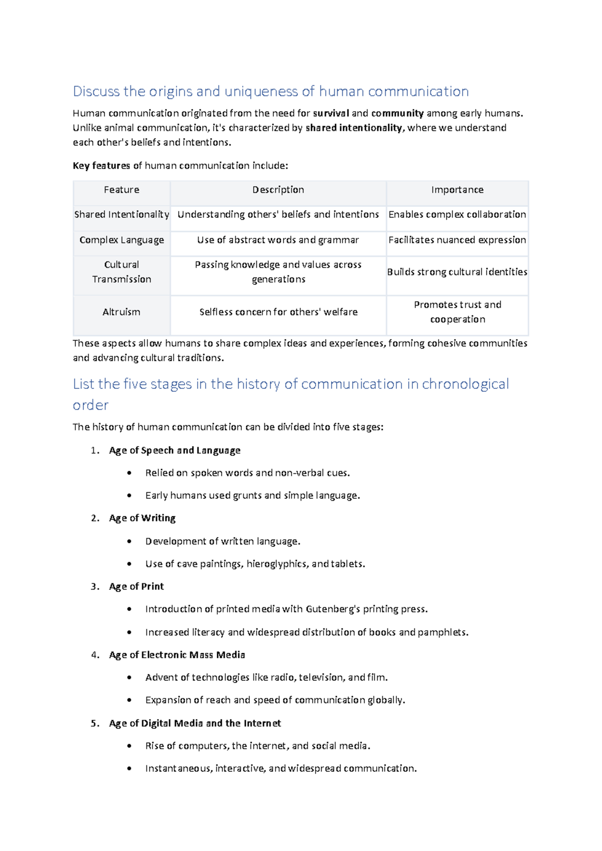 Study UNIT 1 Gizmo - KCOM: Origins & Uniqueness of Human Communication ...
