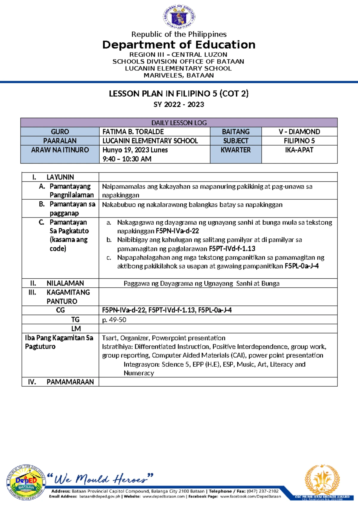 Sample DLL Reflection: Evaluation & Teaching Strategies Insights - Studocu