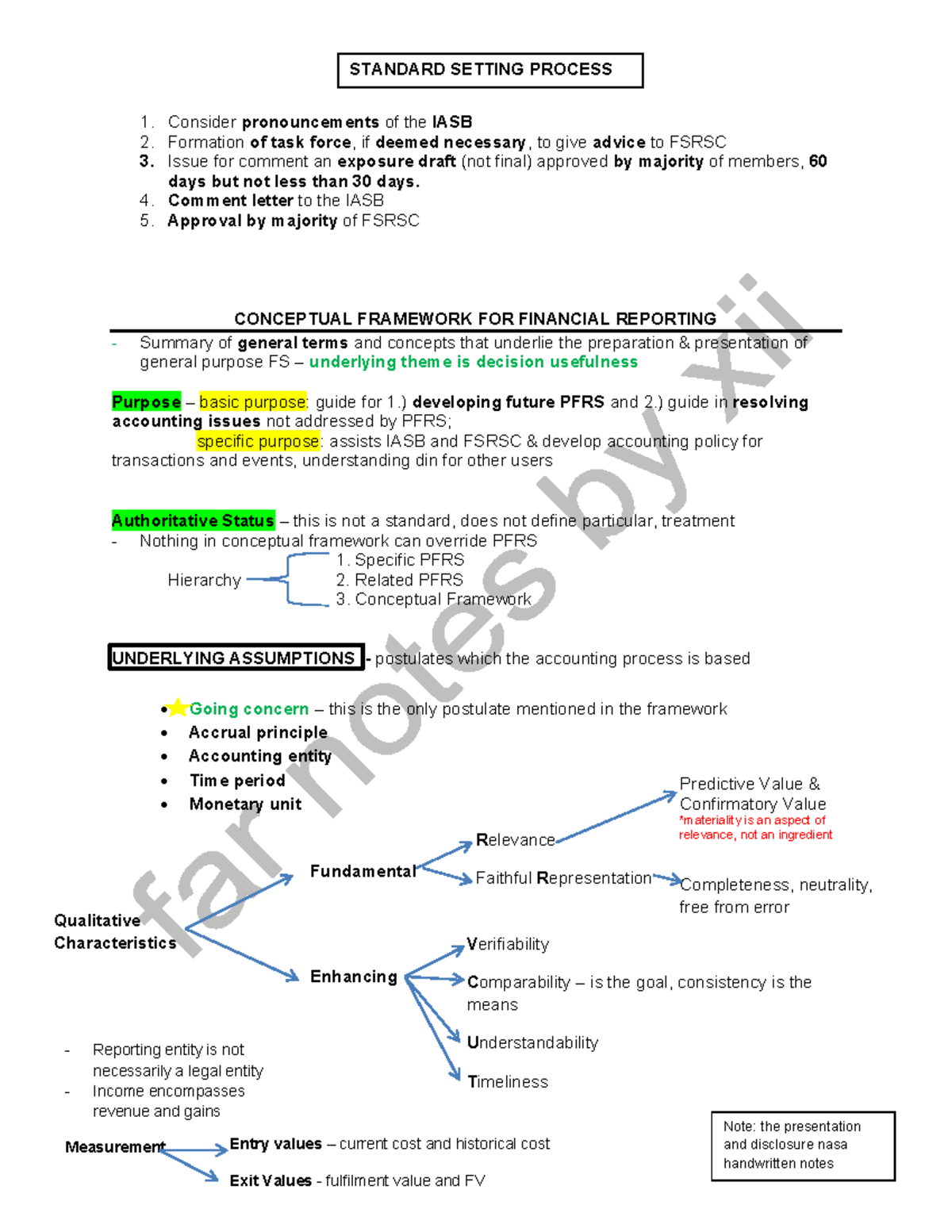 Conceptual Framework For Financial Reporting Acc 101 Notes Studocu