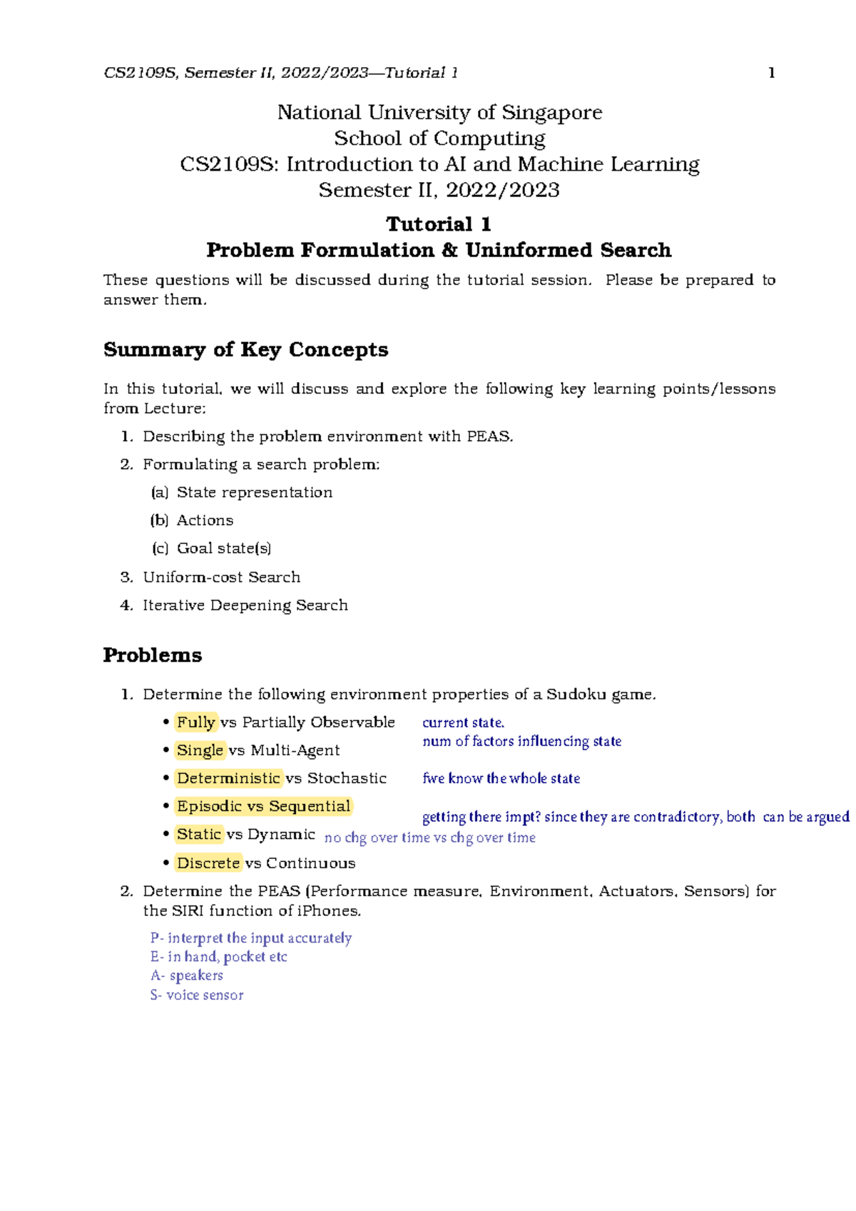 Tut01 - Tutorial 1 given to do - CS2109S, Semester II, 2022/2023 ...