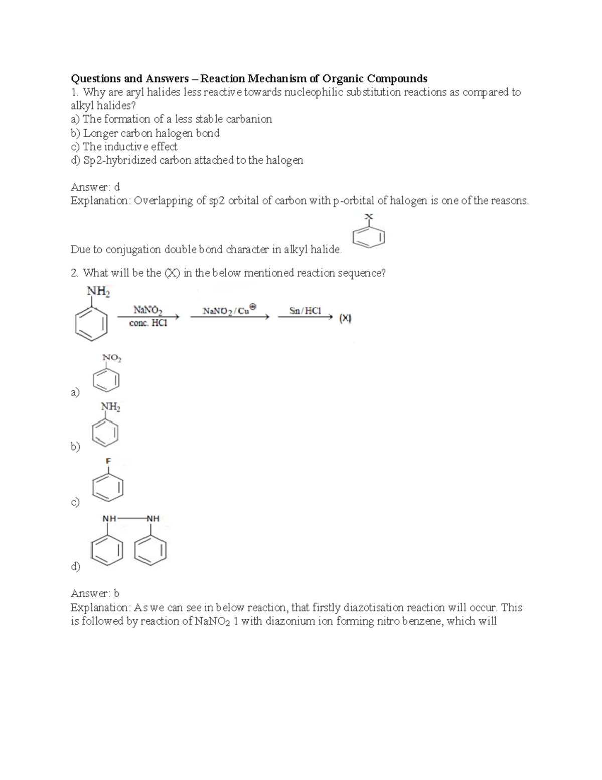 Organic Reaction Mechanisms (CHM 202) - Questions and Answers Guide ...