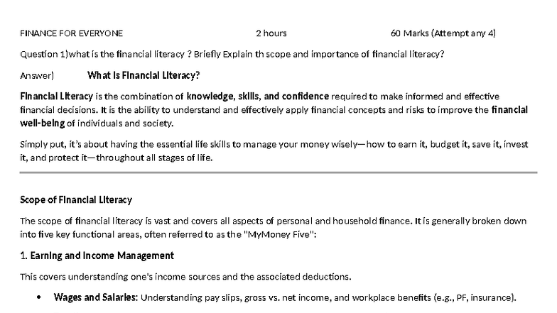 FINANCE 101: Study Material on Financial Literacy & Credit Analysis ...