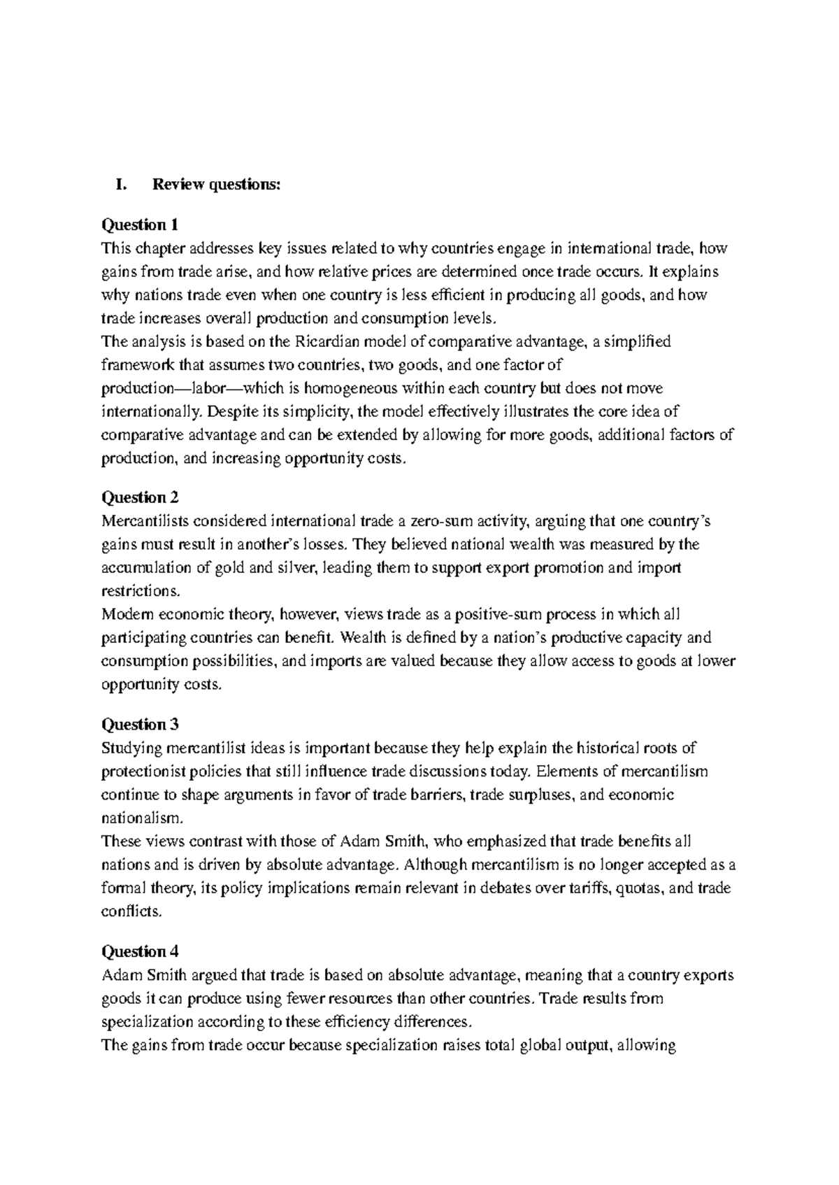 IE Homework - Week 3: Comparative Advantage & International Trade - Studocu