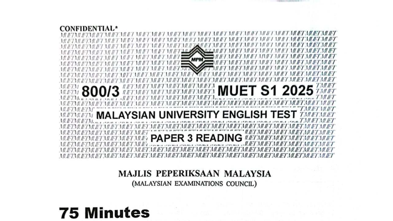 MUET S1 2025 Reading Test Paper - Malaysian University English Test ...