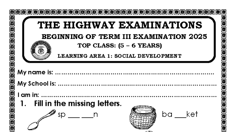 TOP LA1 BOT III - Beginning of Term Exam 2025: Social Development - Studocu