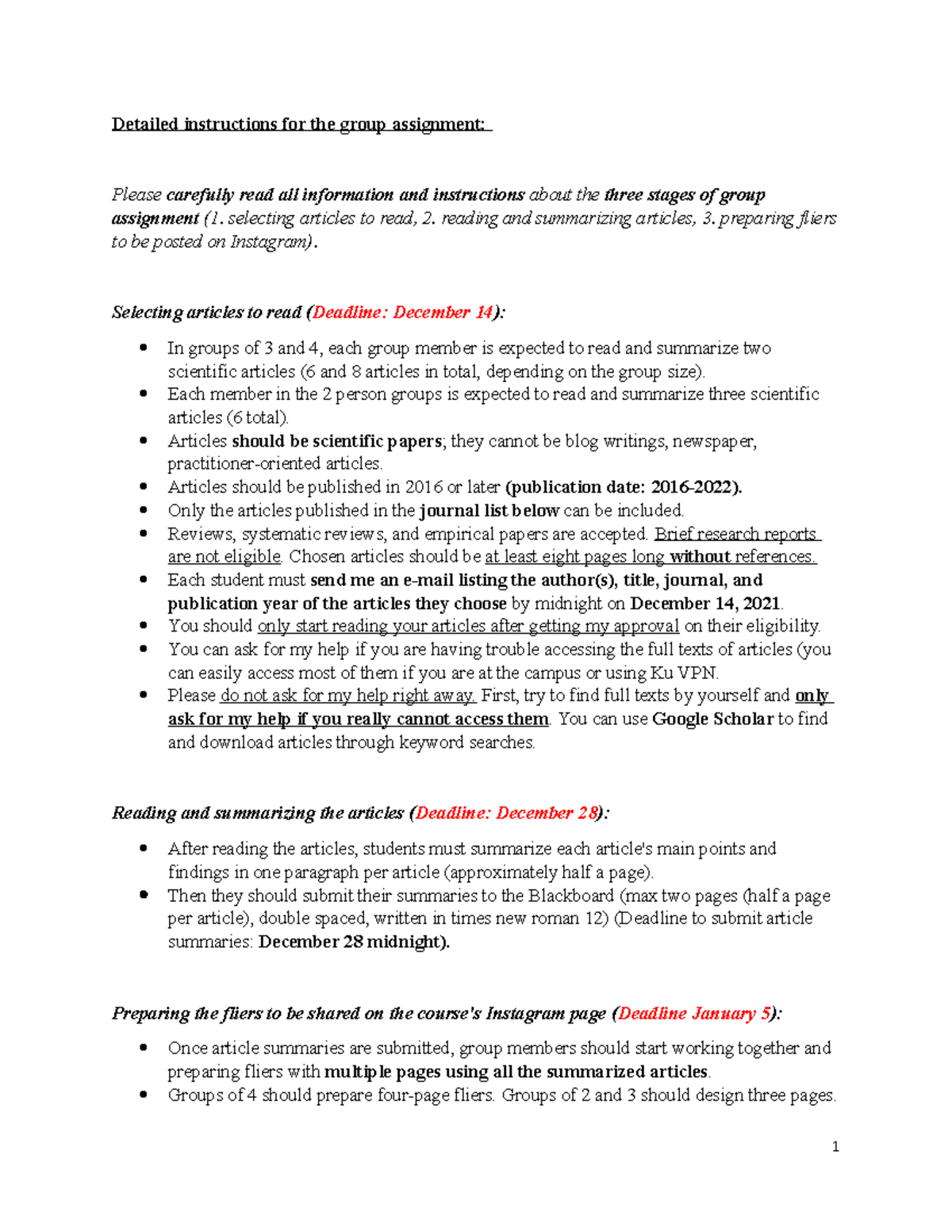 Group Assignment Instructions - Detailed instructions for the group ...