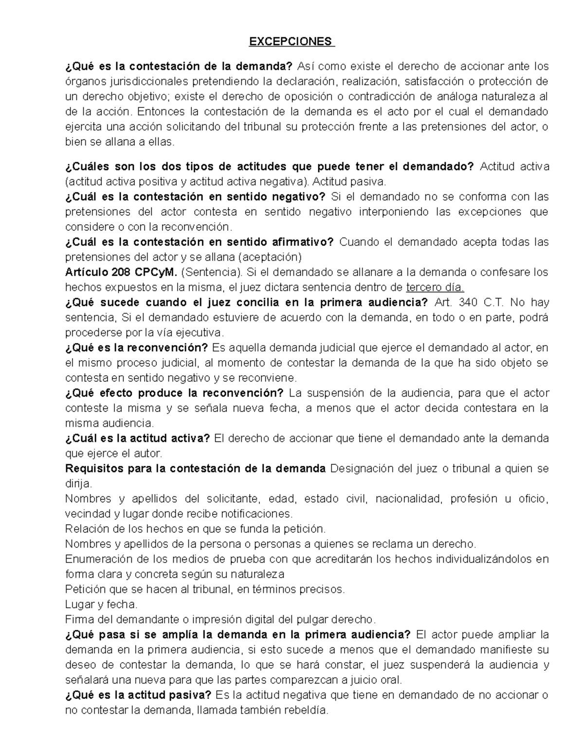 Excepciones en el Procedimiento Laboral Guatemalteco: CPCyM. - Studocu