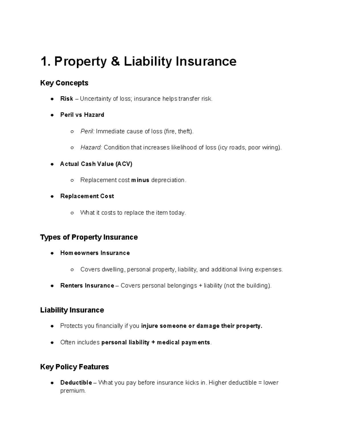 Insurance Fundamentals: Property, Auto, Life & Health - Studocu