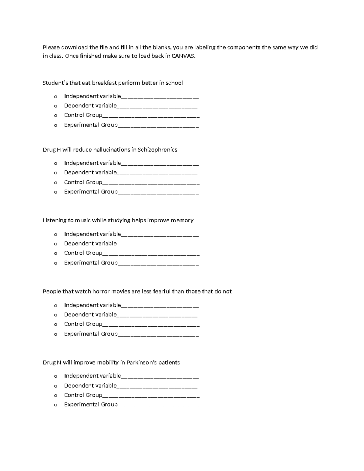 Hypothesis Quiz: Identifying Independent & Dependent Variables - Studocu