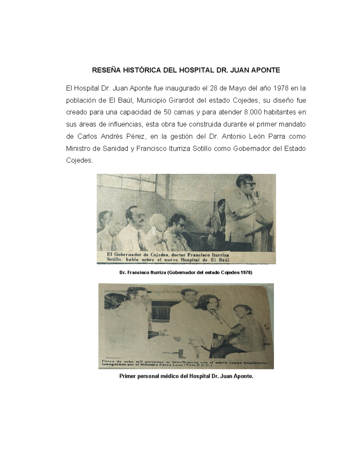 RESEÑA HISTÓRICA DEL HOSPITAL DR. JUAN APONTE - HOSPITAL MICELIS - Studocu