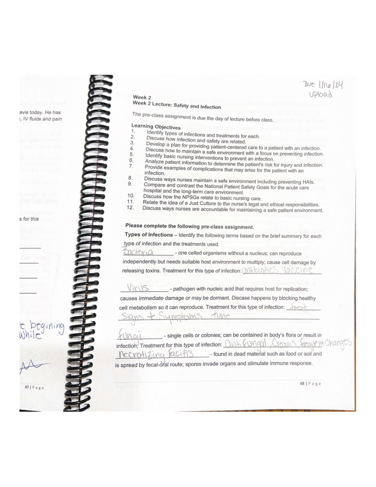 NUR 150 Week 2 Lecture Notes: Safety, Infection & Patient Care ...
