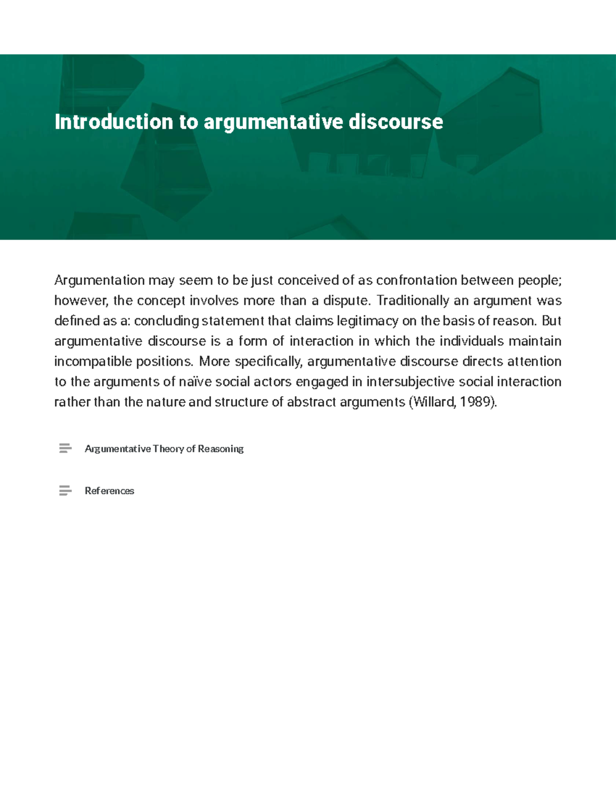 Argumentative Discourse: Insights and Theories (GP 101) - Studocu