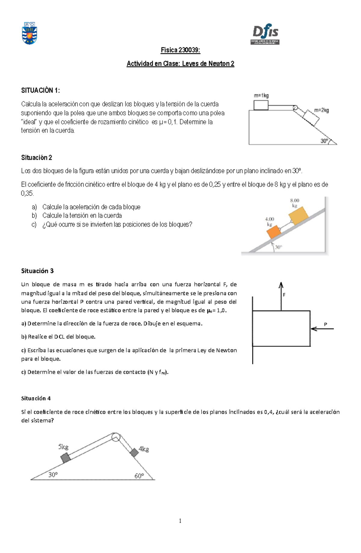 Actividad - LN2: Leyes de Newton 2 - Física 2300 - Ejercicios y ...