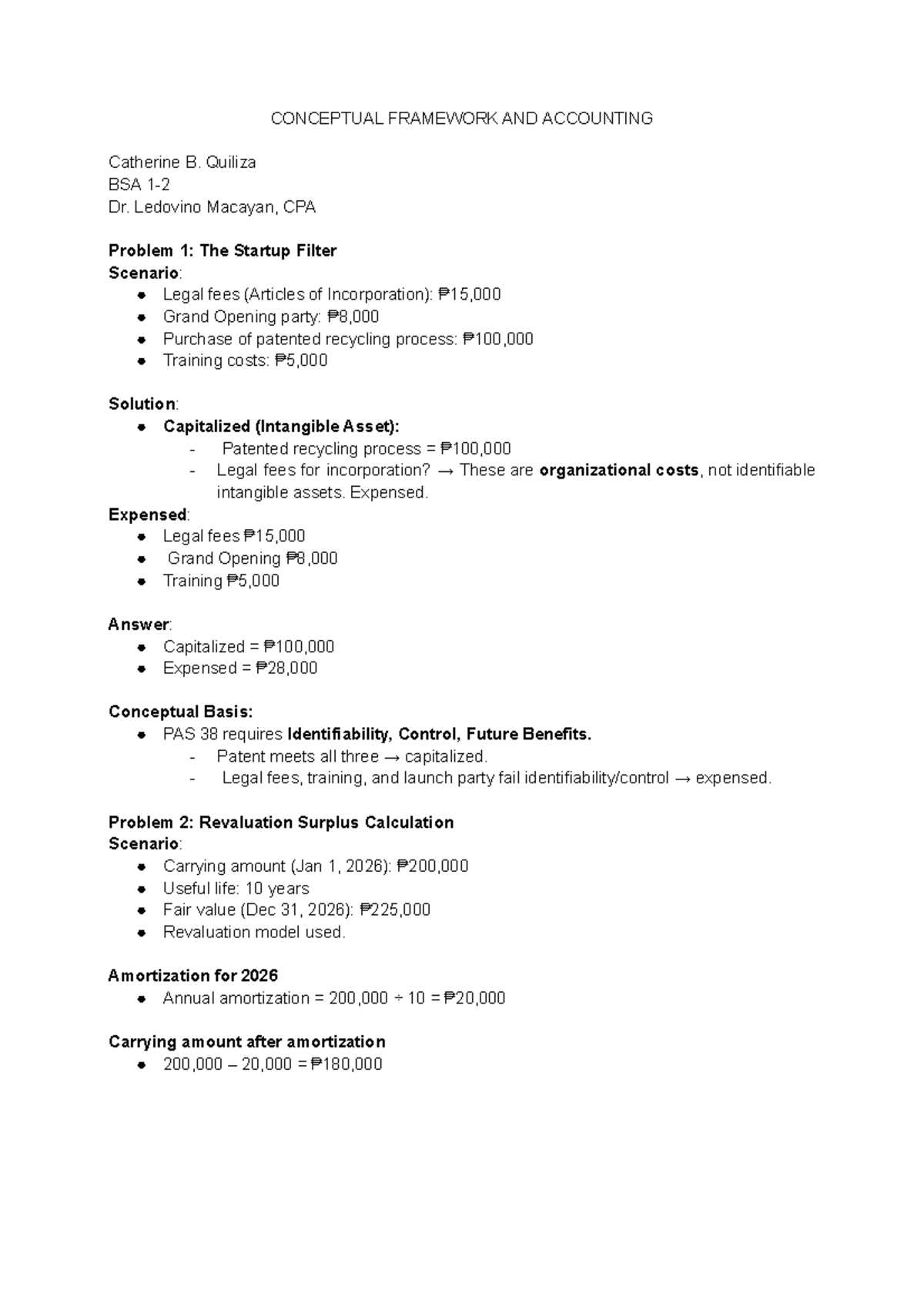 BSA 101: Conceptual Framework and Accounting Analysis - Studocu