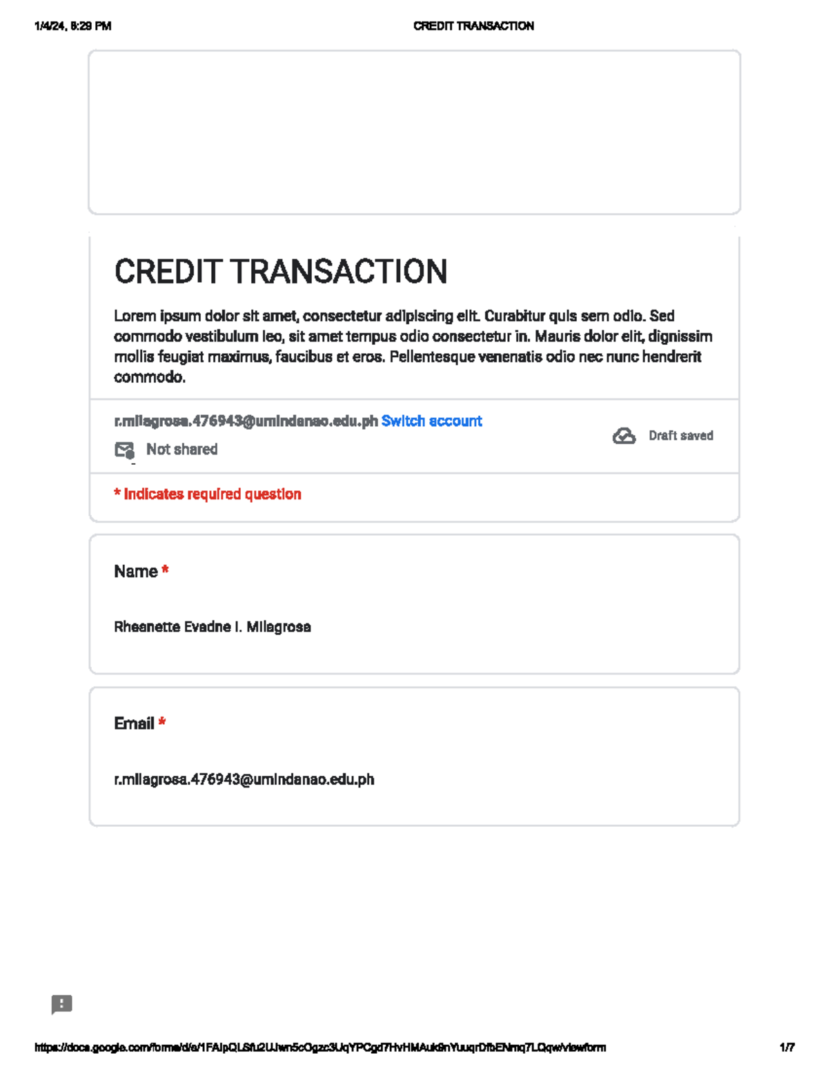 Credit-Transaction - Credit transaction reviewer - 8:29 PM CREDIT ...