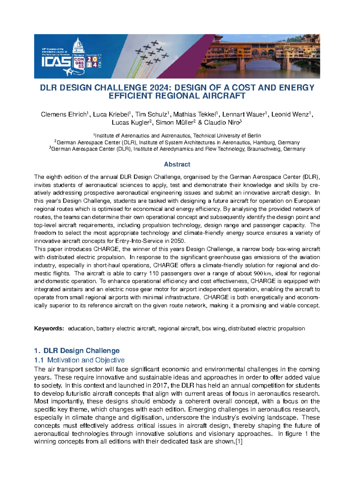 DLR Design Challenge 2024: Innovative Cost-Efficient Regional Aircraft ...
