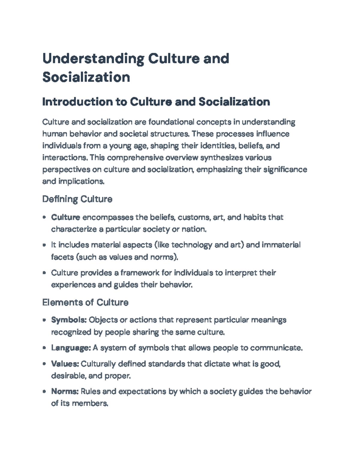 Understanding Culture & Socialization - Key Concepts and Implications ...
