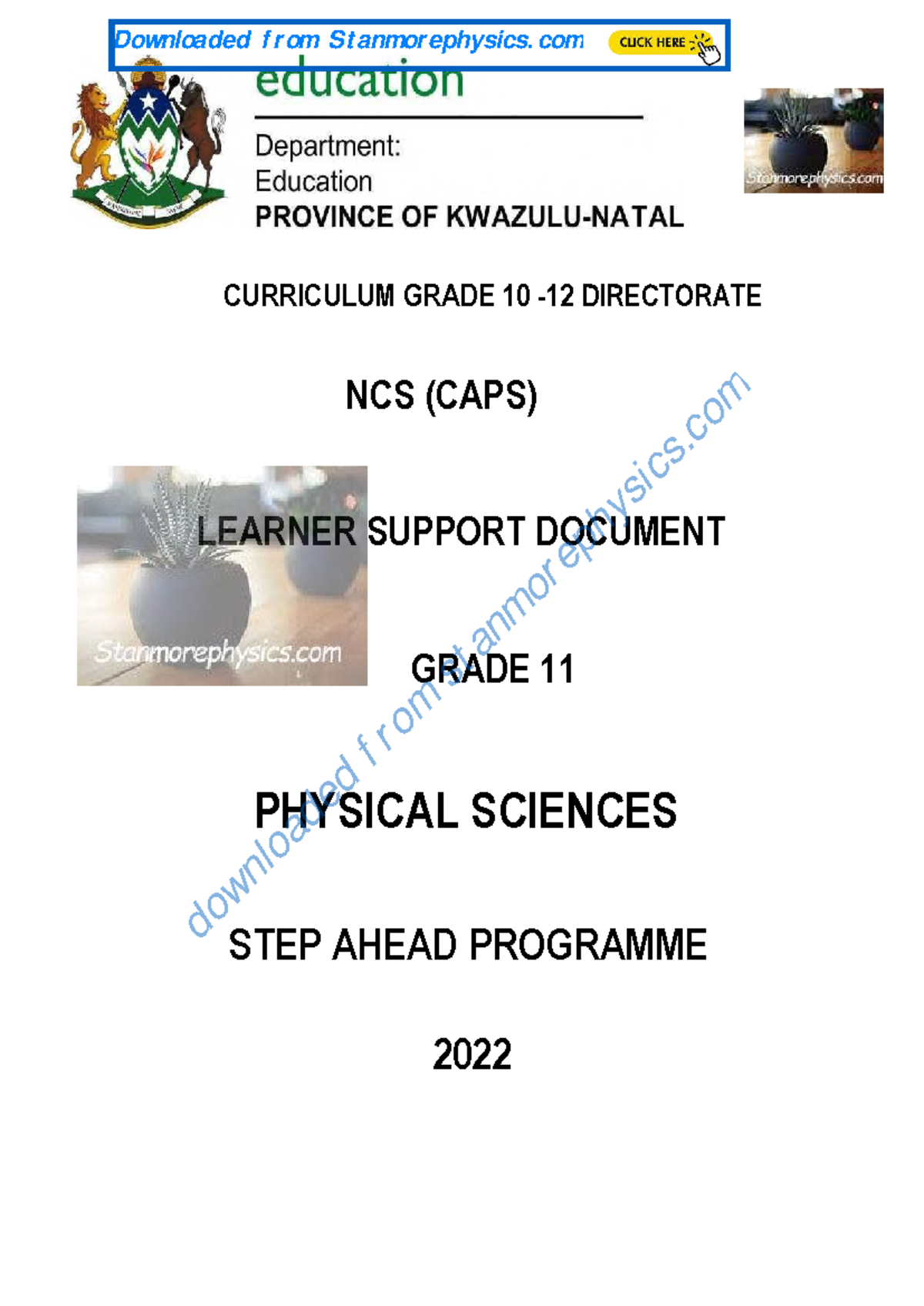 Grade 11 Physical Science Learner Support Document - STEP Ahead 2022 ...