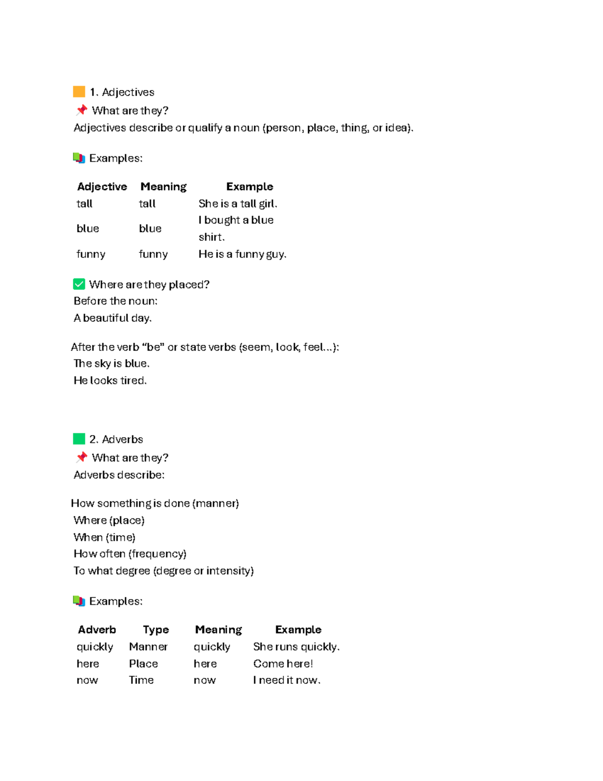 Adjectives and Adverbs: Understanding Their Usage (ENG 101) - Studocu