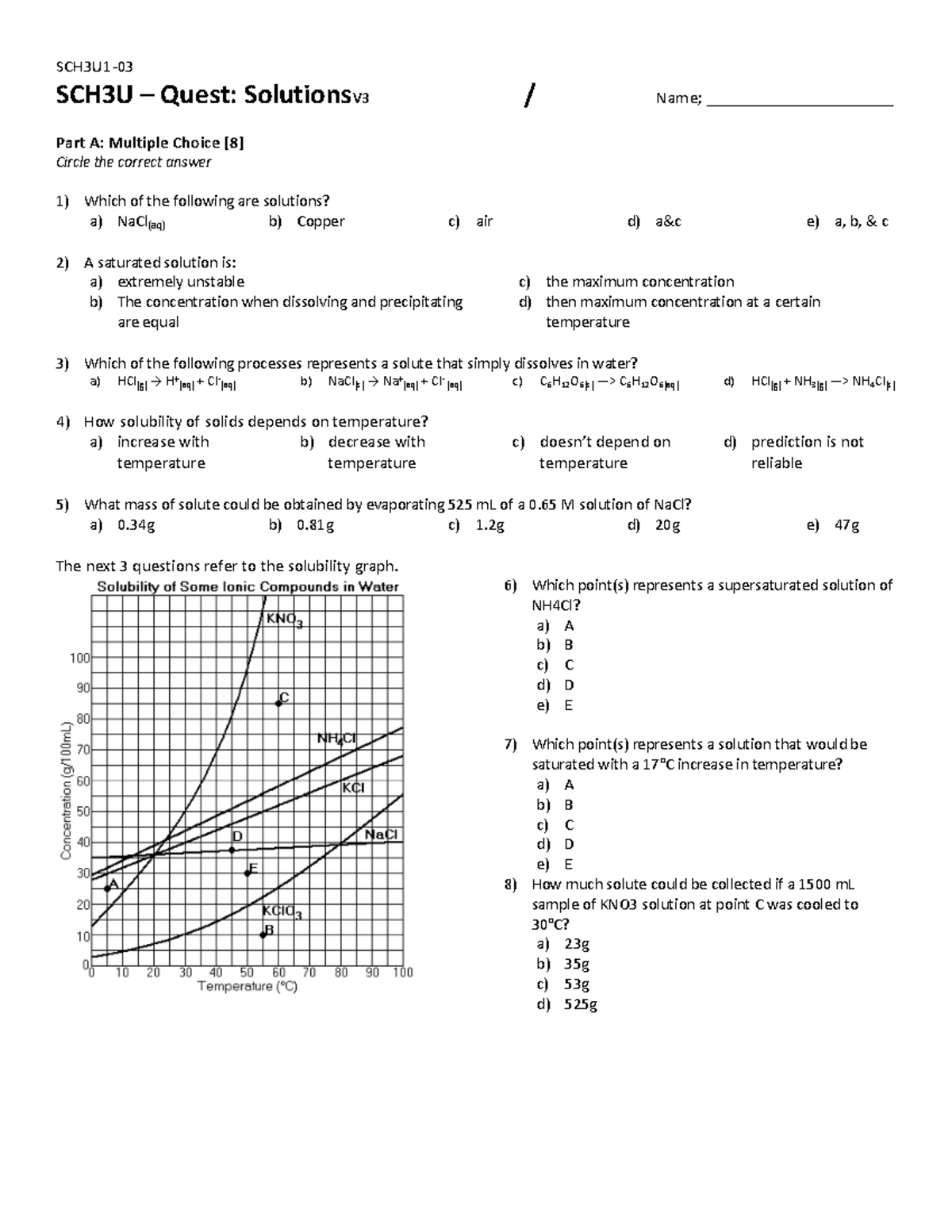 SCH3U - Quest: Solutions V3 - Multiple Choice & Short Answer Guide ...