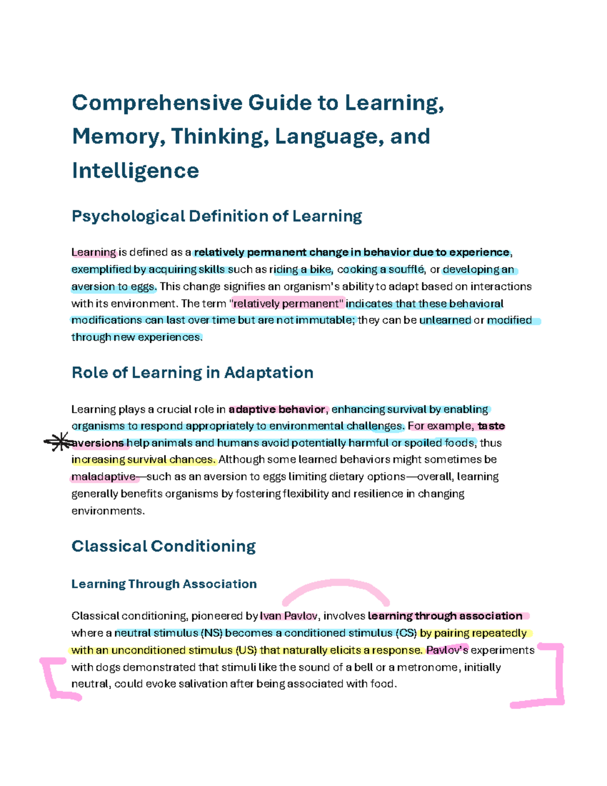 Psych 101: Comprehensive Guide to Learning, Memory, and Intelligence - Studocu