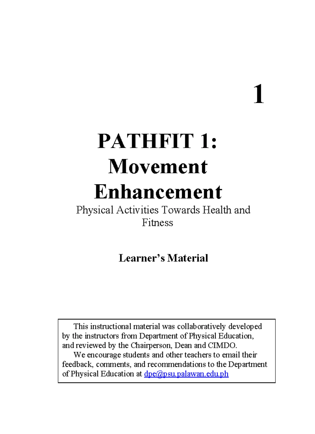Pathfit 3 Revised Course Syllabus NEW Normal 2020 - PALAWAN STATE ...