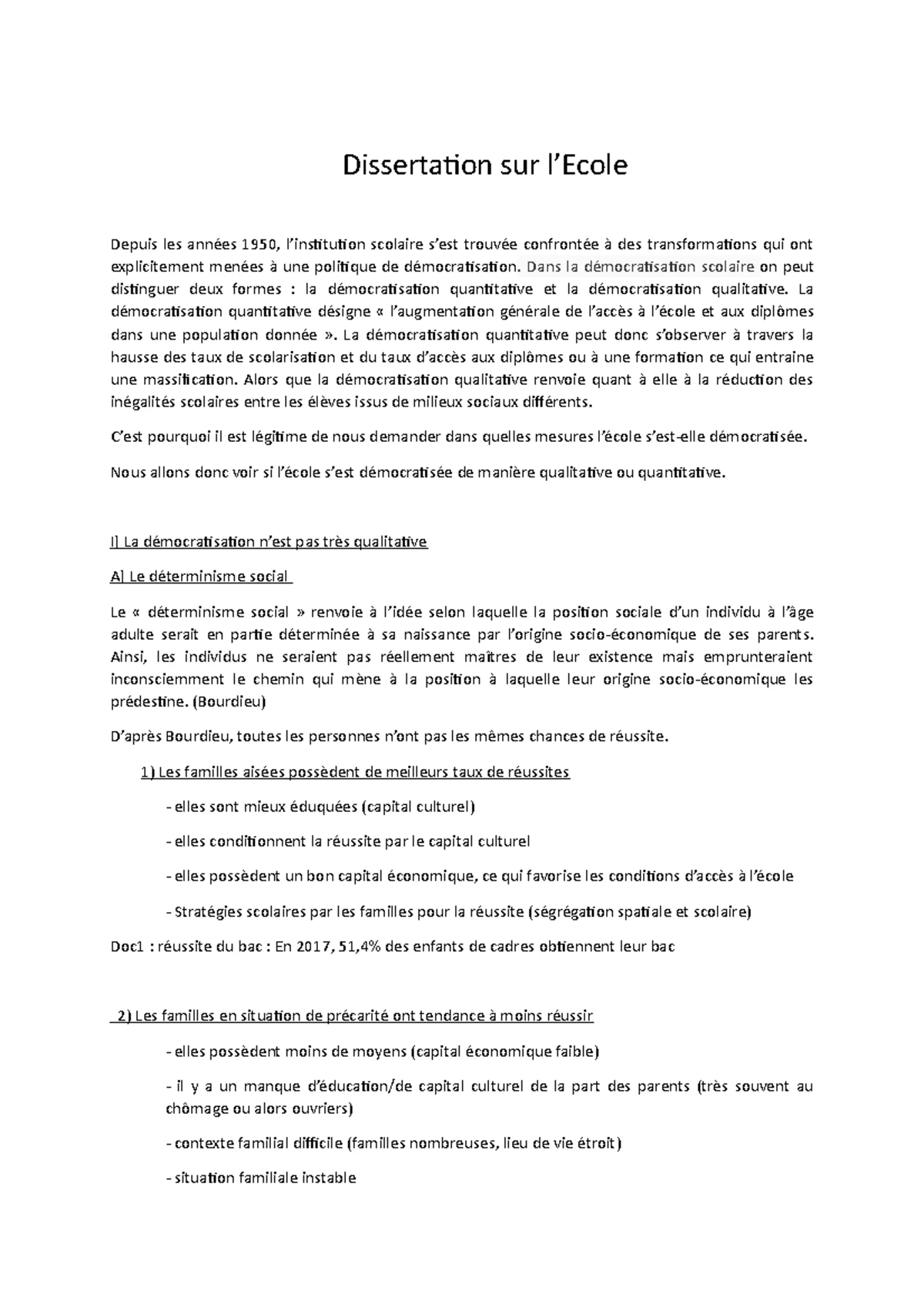 Méthode de Dissertation SES : Guide Pratique et Structuré - Studocu