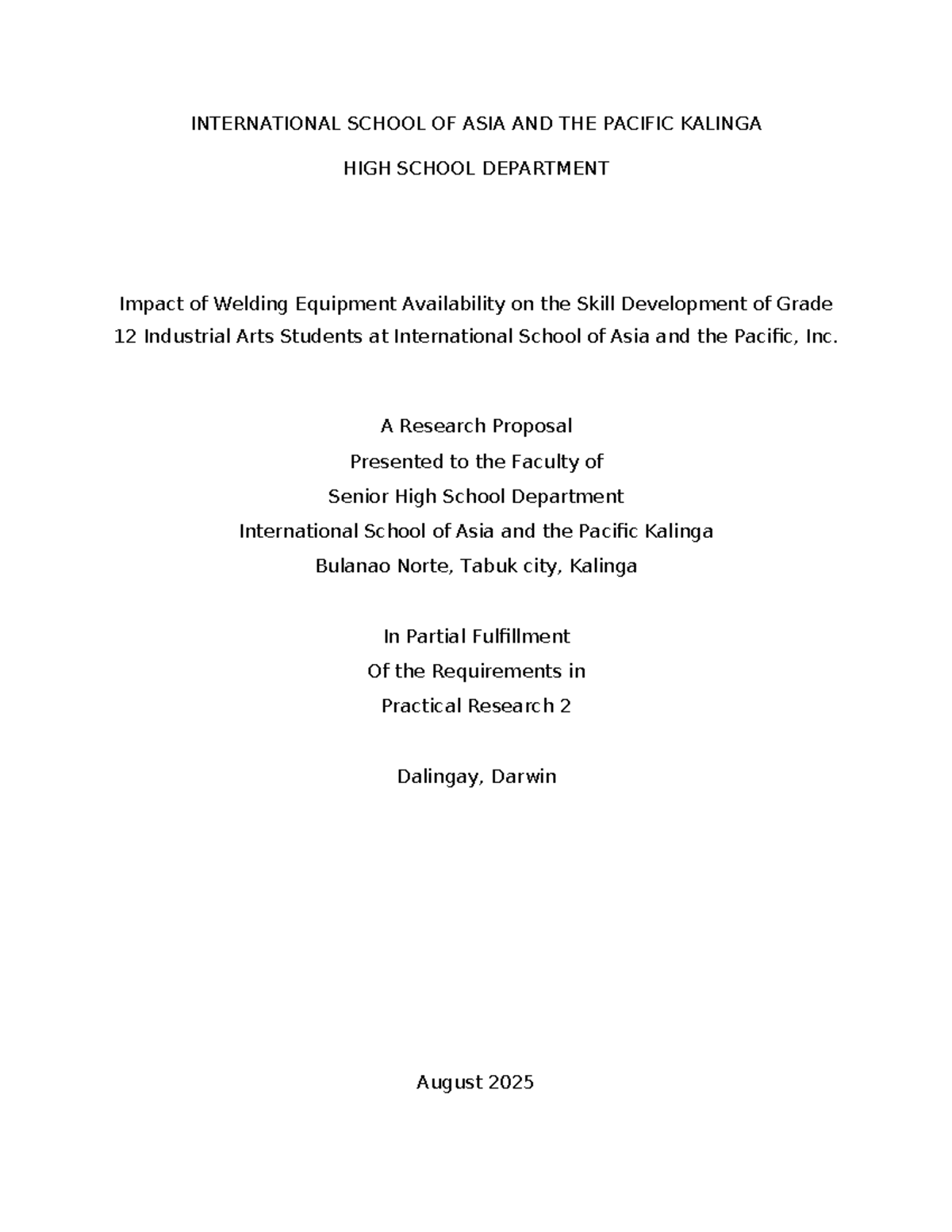 Impact of Welding Equipment on Skill Development of Grade 12 SMAW ...