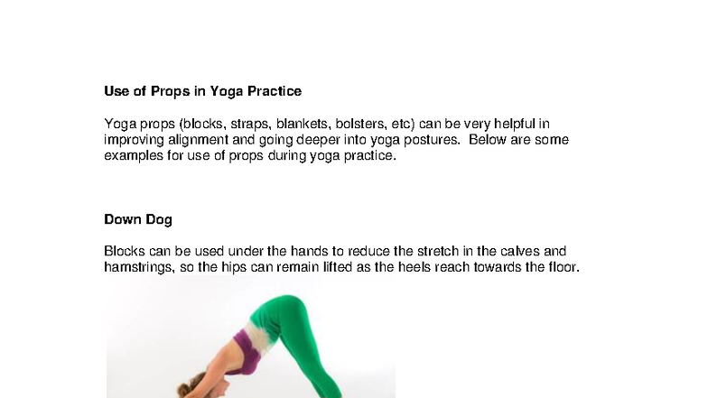 Using Props in Yoga Practice: Enhancing Alignment & Depth - Studocu