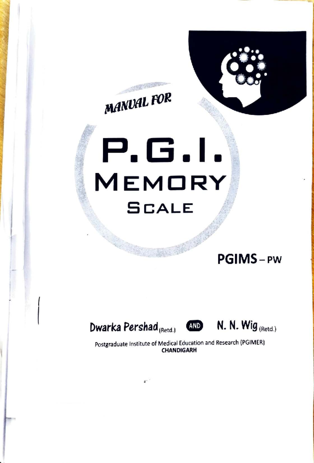Manual for PGIMS-PW: Comprehensive Overview of Memory Scale - Studocu