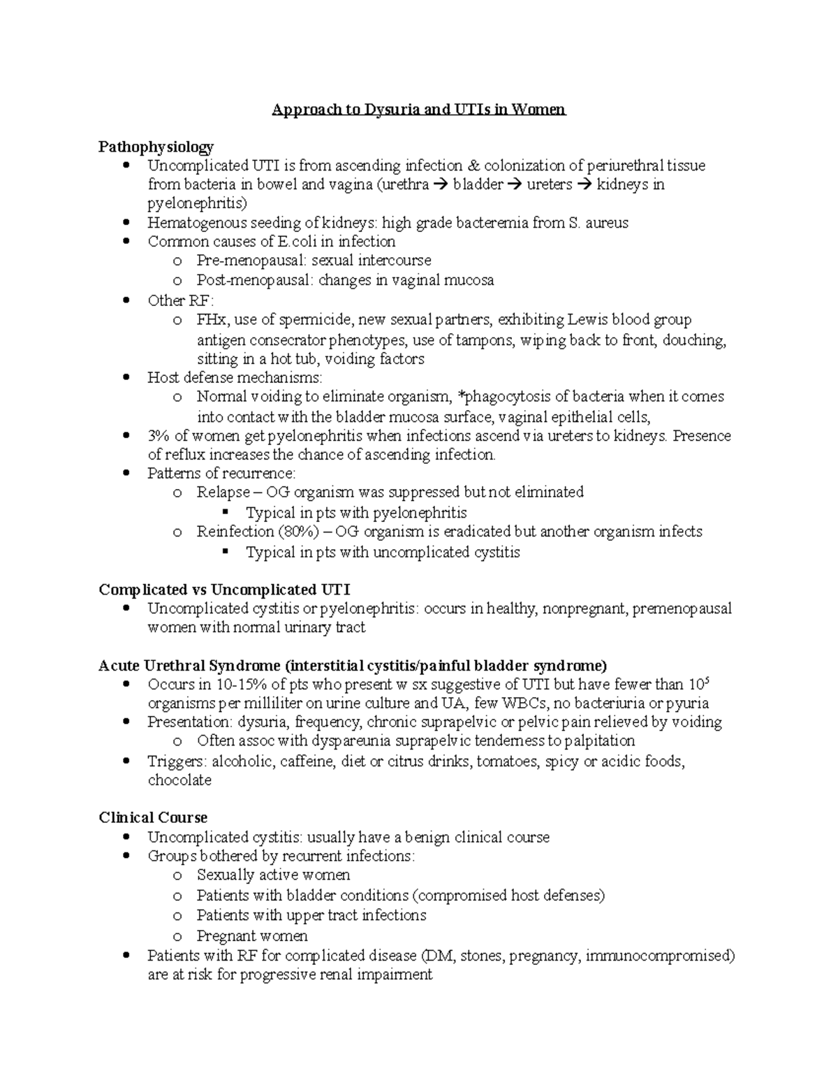 Approach to Dysuria and UTIs in Women - Clinical Insights and Overview ...