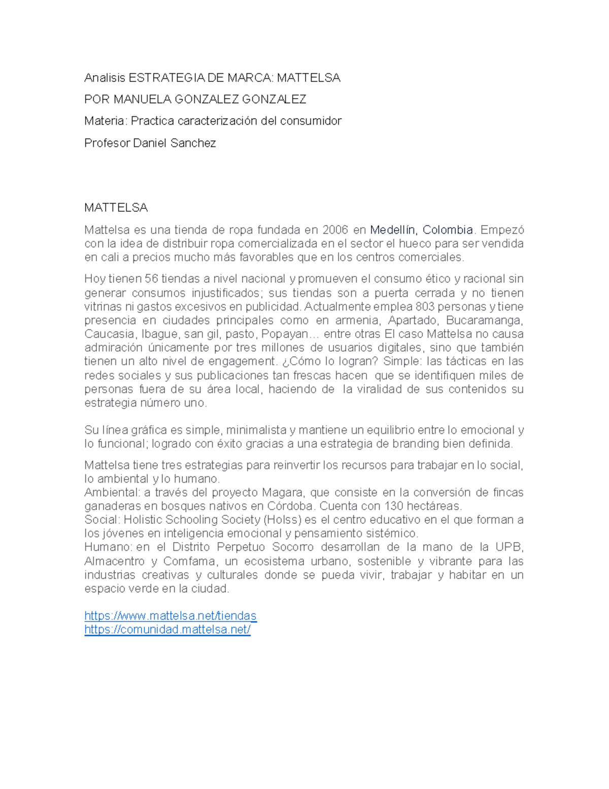 Estrategia de Marca de Mattelsa: Análisis de Consumidor y Branding ...