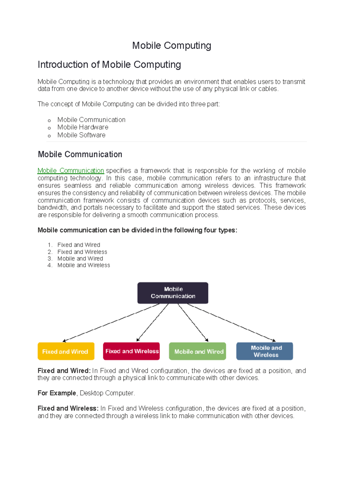 Unit-1 WCF: Introduction to Mobile Computing and Wireless Communication ...