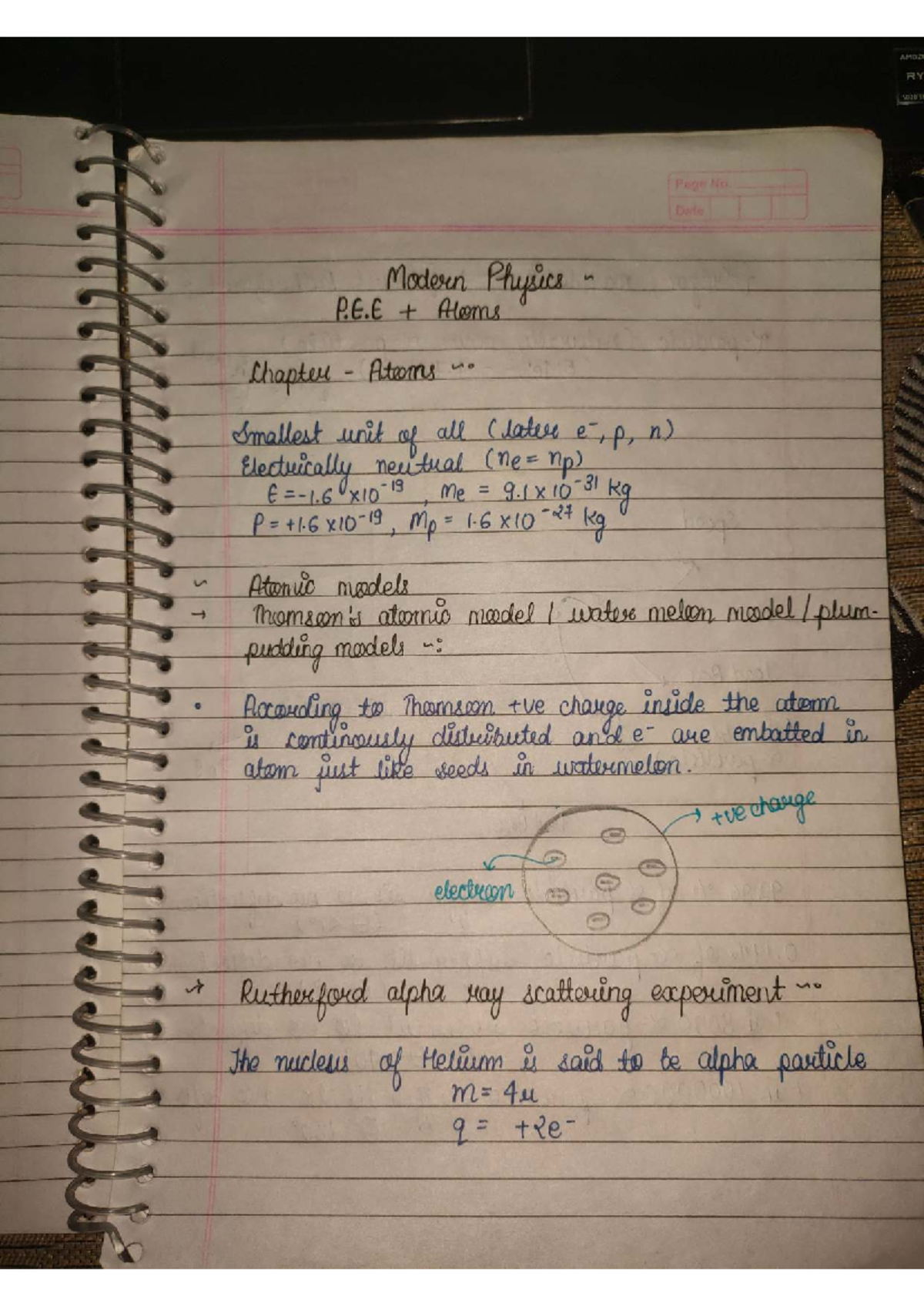 Physics 101: Atomic Models and Quantum Mechanics Notes - Studocu