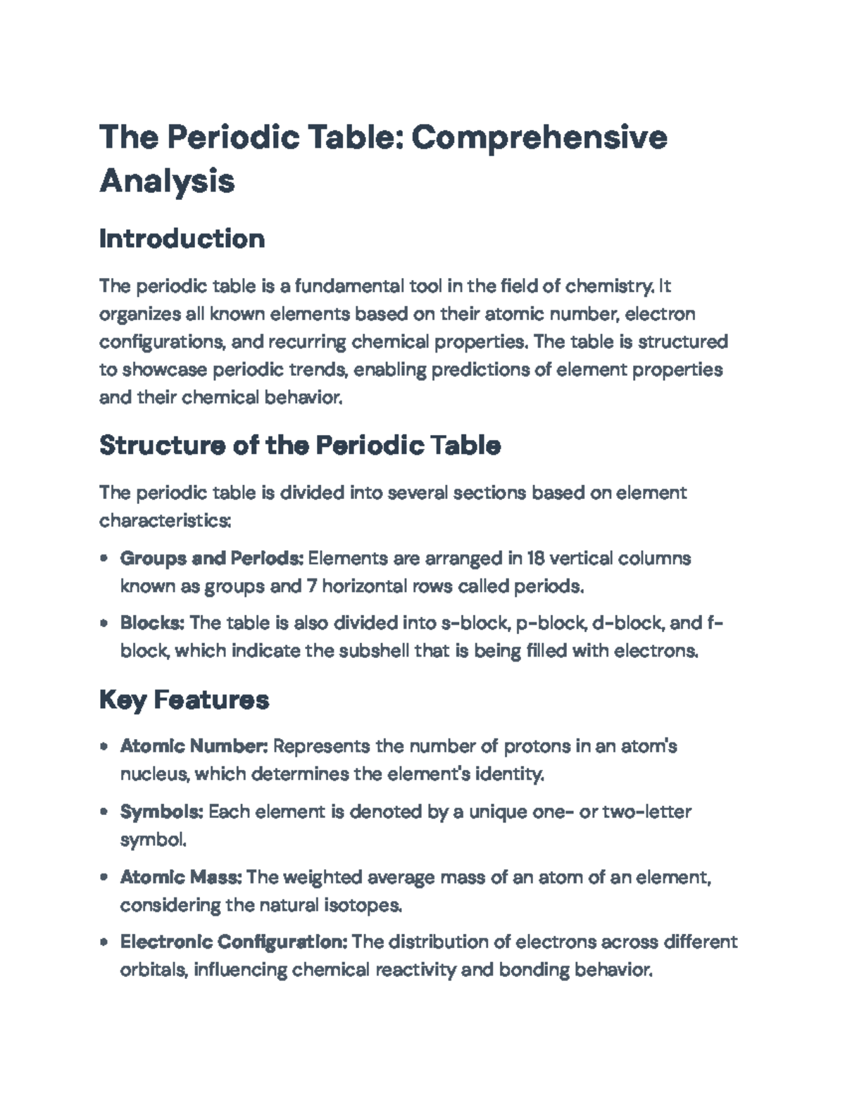 Periodic Table Overview: Structure, Trends, and Applications - The ...
