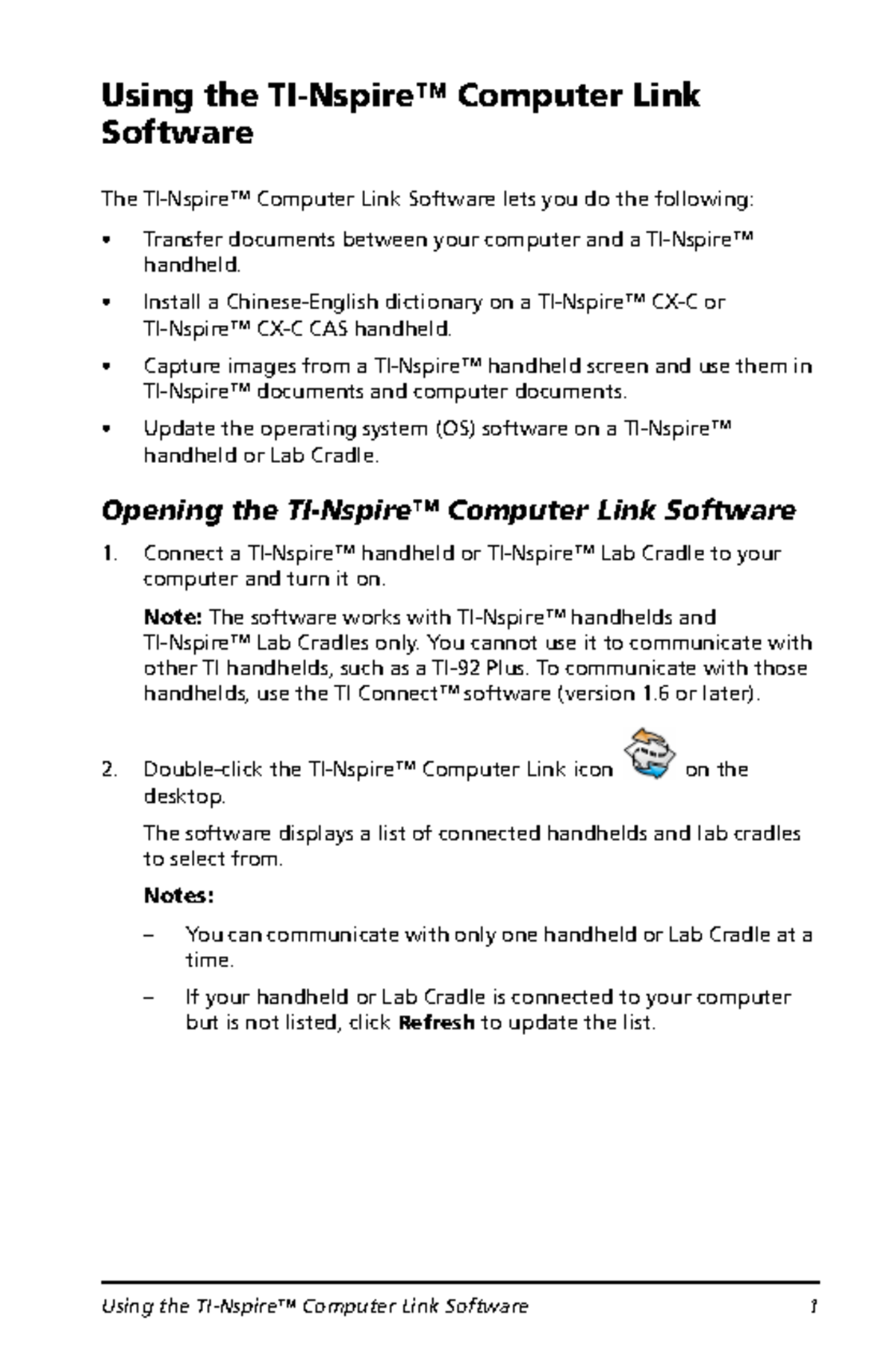 TI-Nspire Computer Link Guidebook: Features & Usage Instructions - Studocu