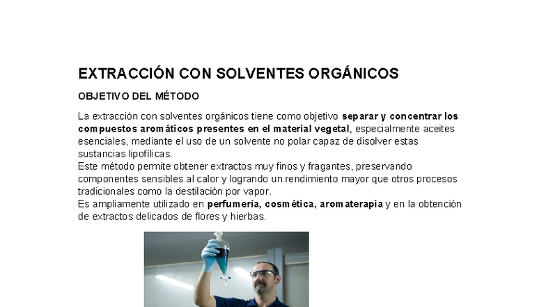 Extracción con Solventes Orgánicos: Método y Eficiencia - Studocu