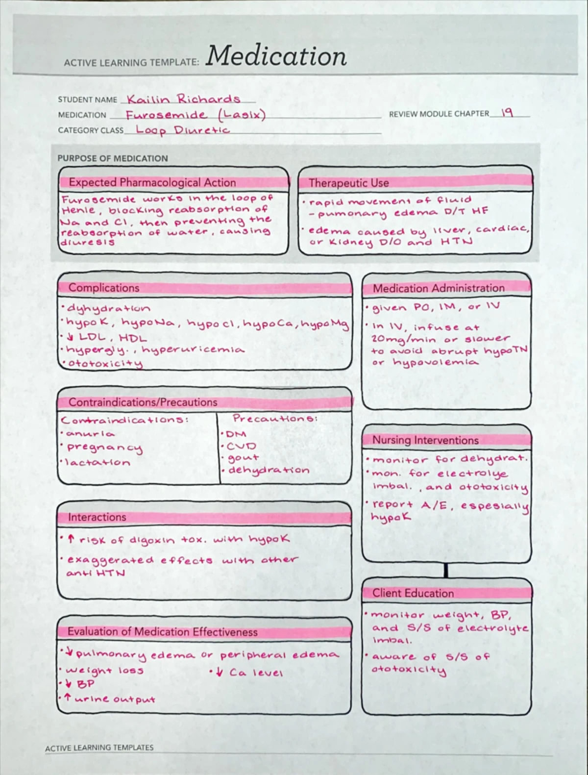 ATI Medication Active Learning Template - Diltiazem Overview and Notes ...