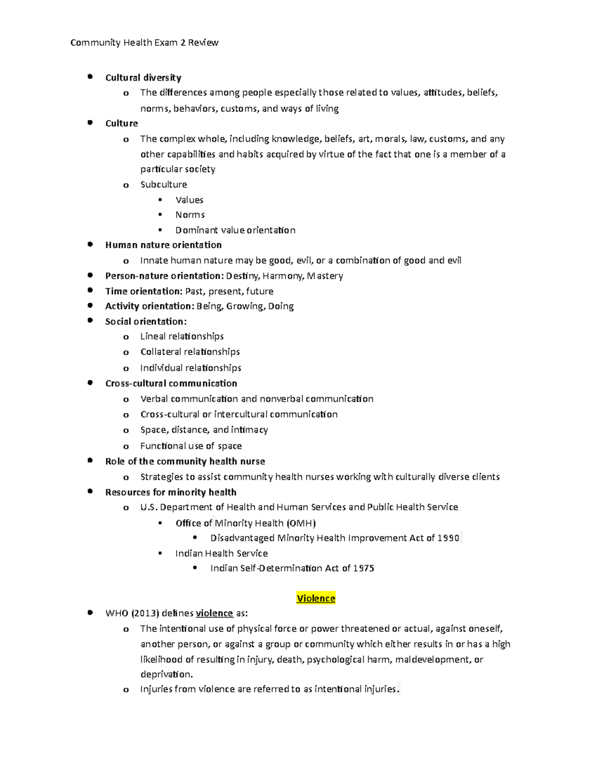 Community Health Exam II: Review of Key Concepts and Issues - Studocu