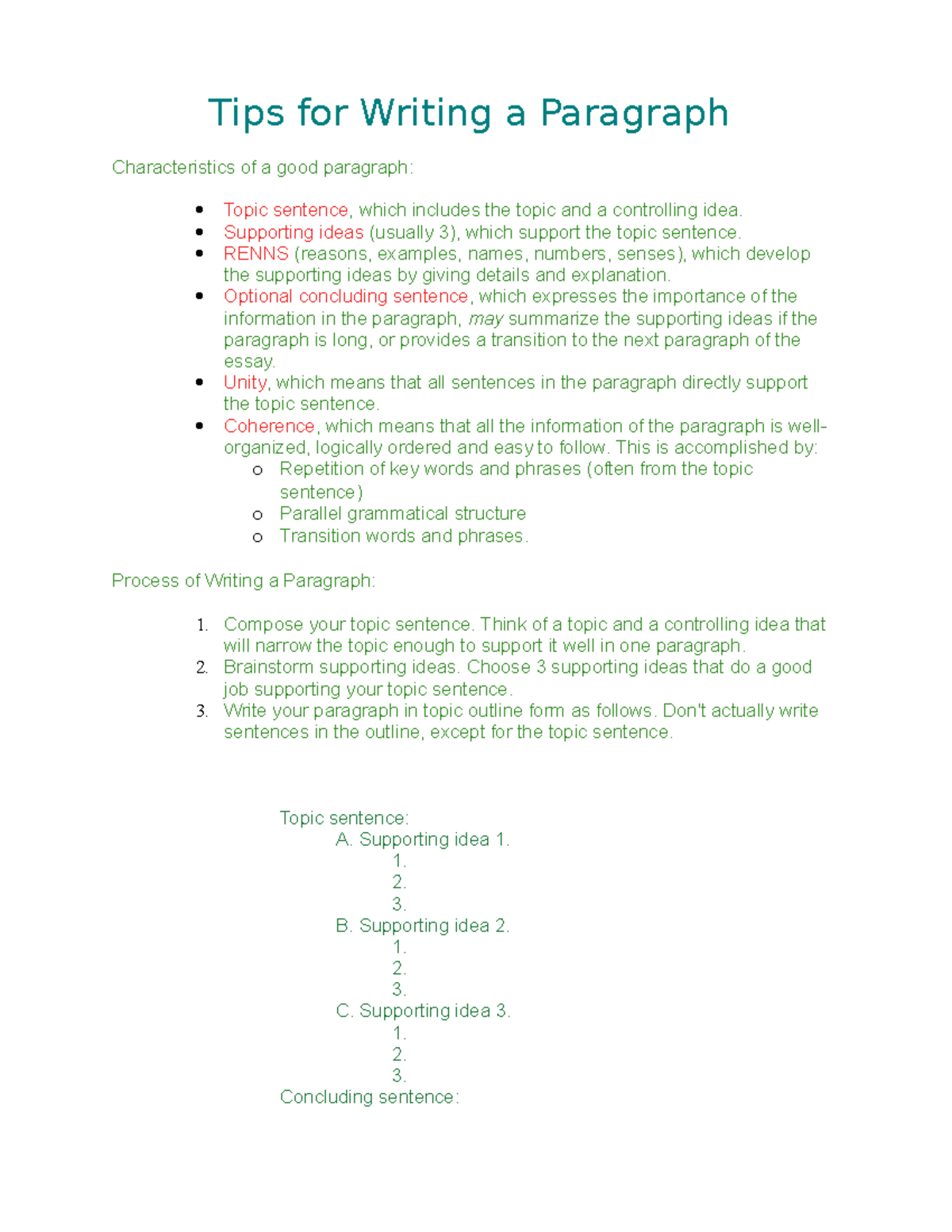 COMM 160 Tips for Effective Paragraph Writing and Organization - Studocu