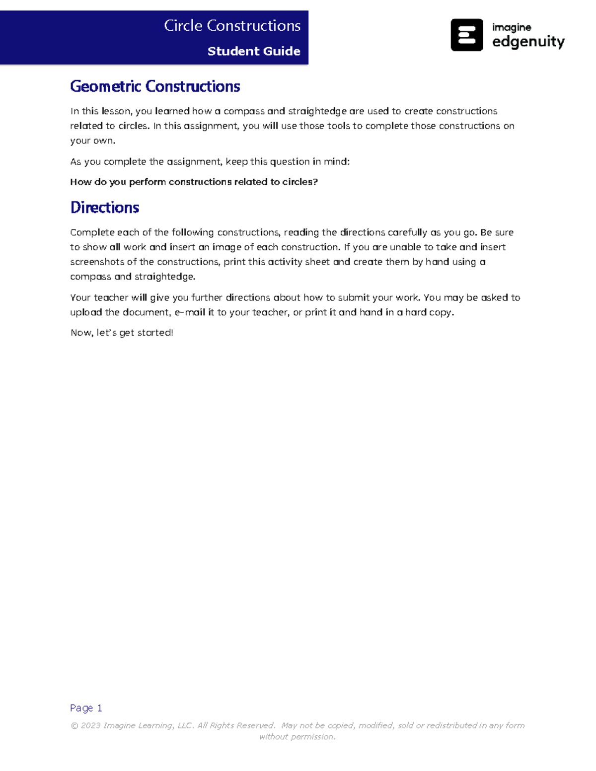 Circle Constructions Guide: Using Compass & Straightedge Techniques ...